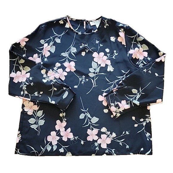 Papillon Blanc | Tops | Papillon Petite Womens 6p Tunic Black Floral ...